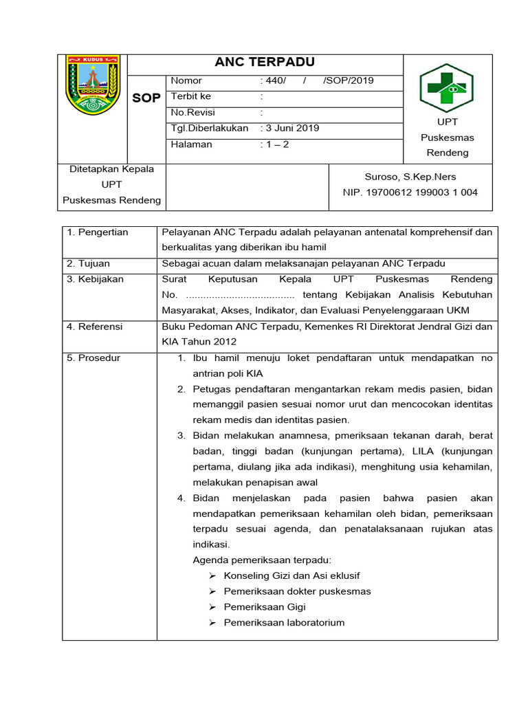 Sop Anc Terpadu | PDF
