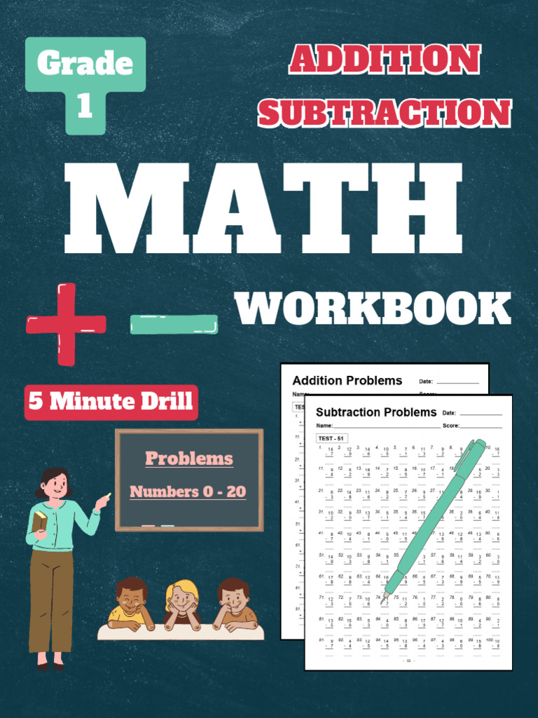 Addition and Subtraction Workbook Grade 1, 5 Minute Drill | PDF | Chess ...