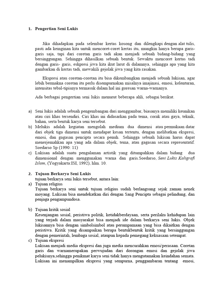 Pengertian Seni Lukis | PDF