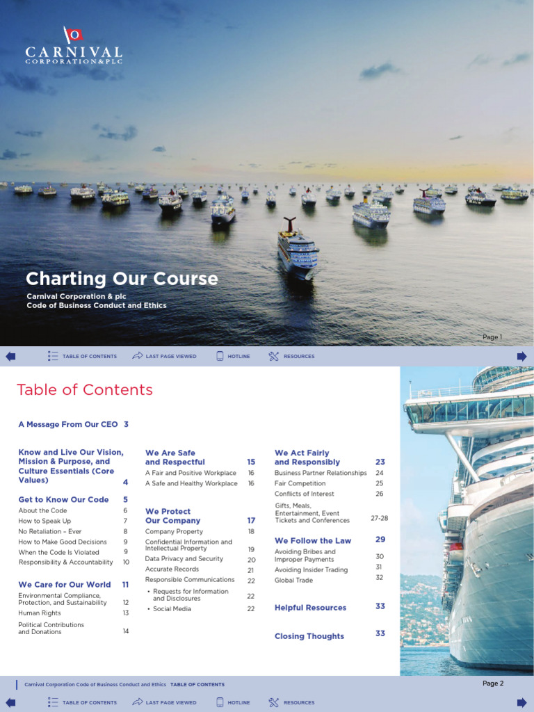 Carnival Corp Ethics Code Guide | PDF