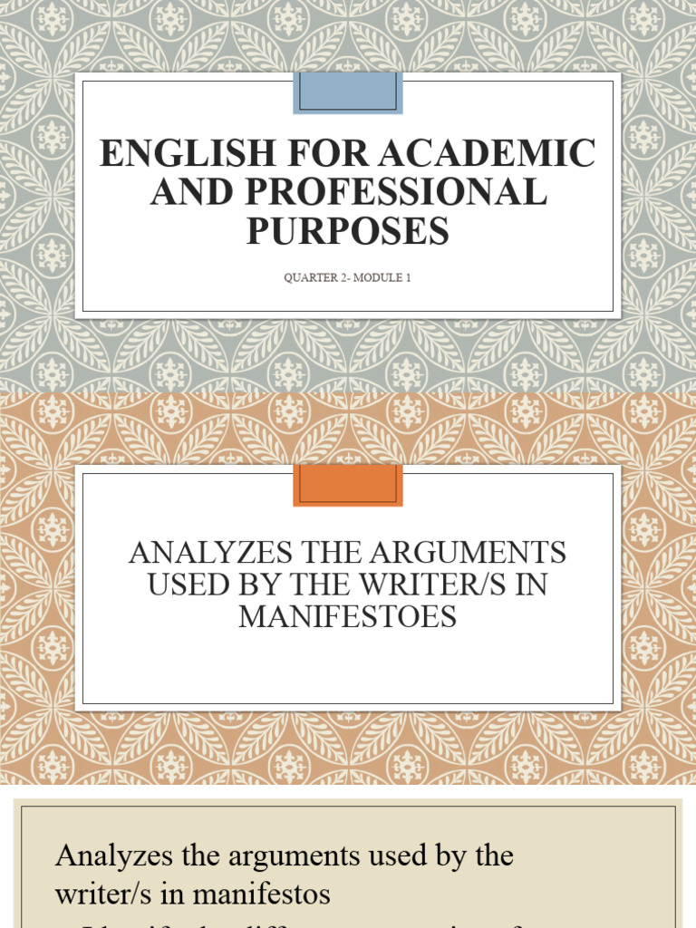 Eapp-Q2-Module 1-Manifesto | PDF