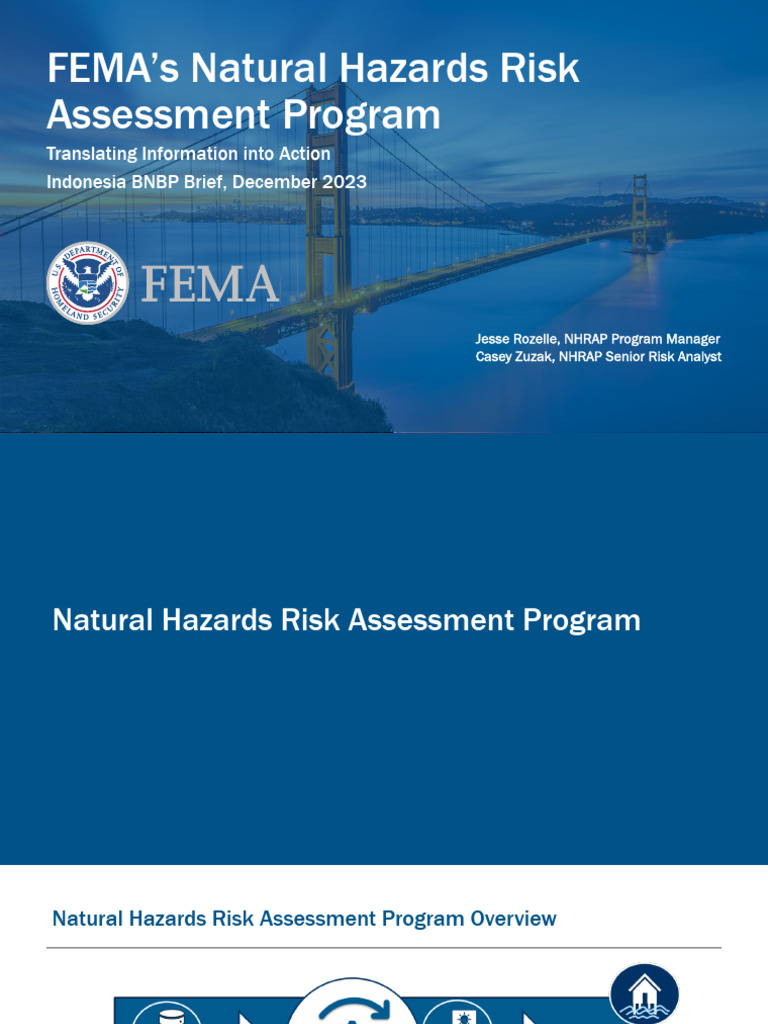 FEMAs Natural Hazards Risk Assessment Program Overview December 2023 | PDF