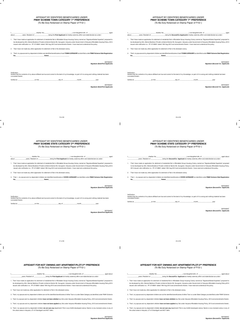 Affidavit Affordable Format | PDF | Finance & Money Management