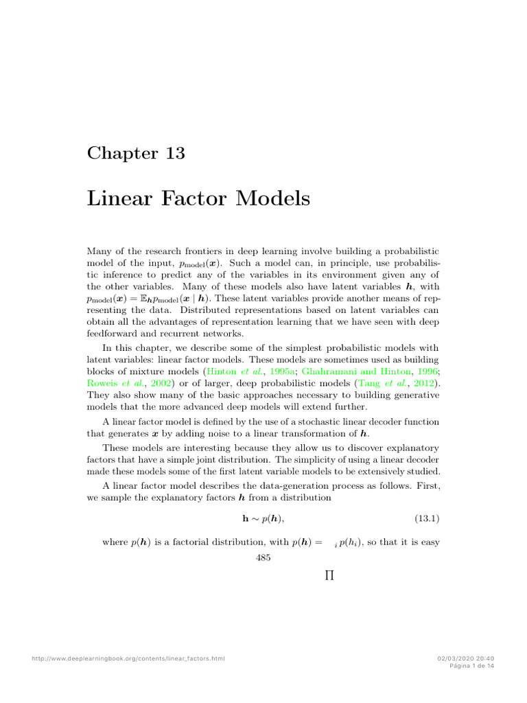 Linear Factor Models | PDF