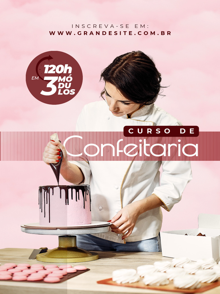 Cartaz A3 Curso de Confeitaria Gastronômico Rosa - 20240105 - 232858 - 0000 | PDF