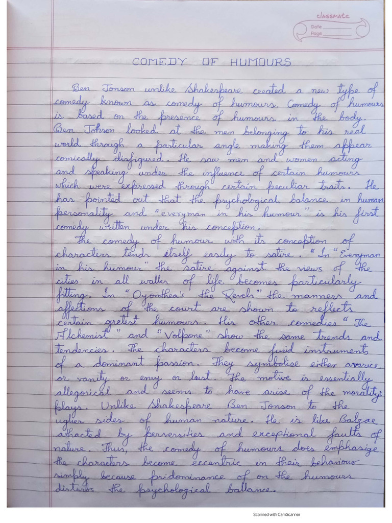 Comedy of Humours) | PDF