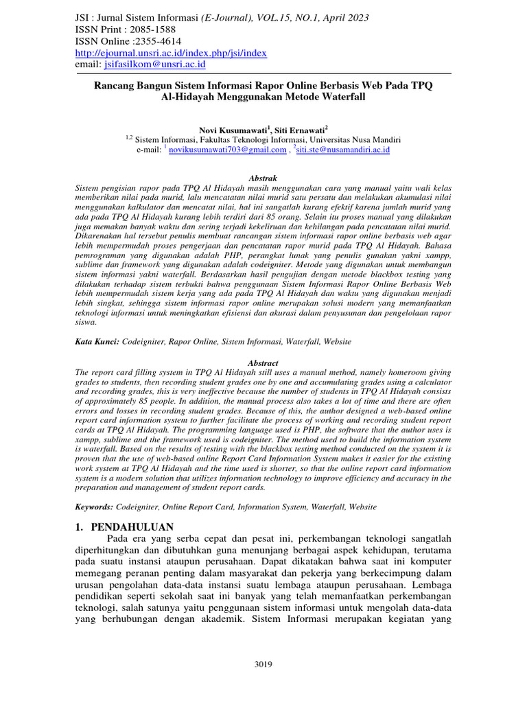 Rancang Bangun Sistem Informasi Rapor Online Berbasis Web Pada TPQ ...
