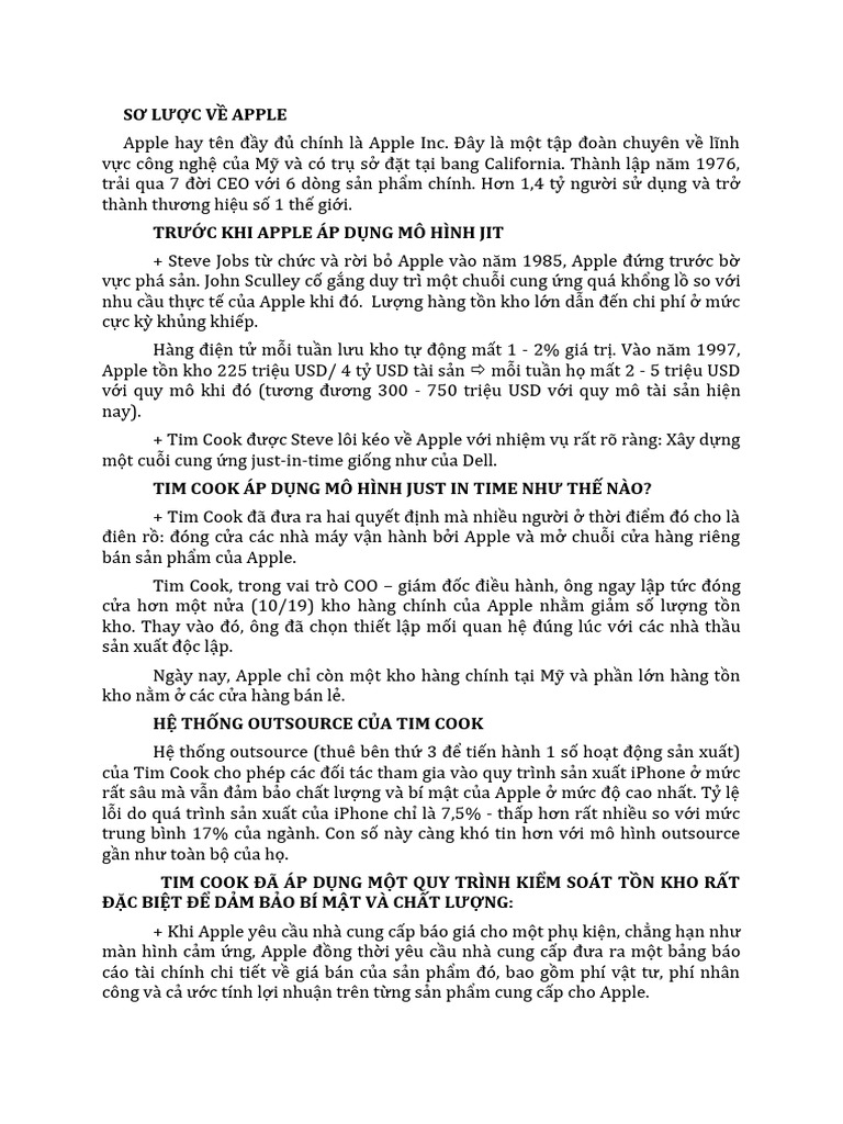Tóm tắt Apple - JIT | PDF