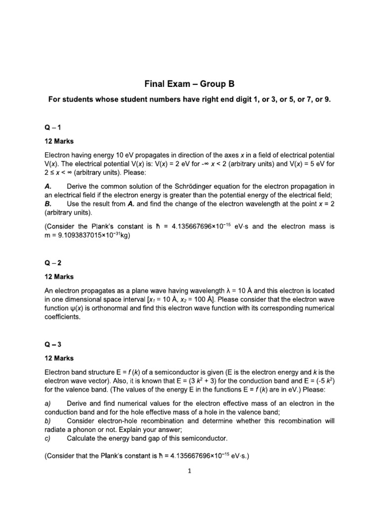 EELE3313 - ExamB QA Summer 2021 | PDF