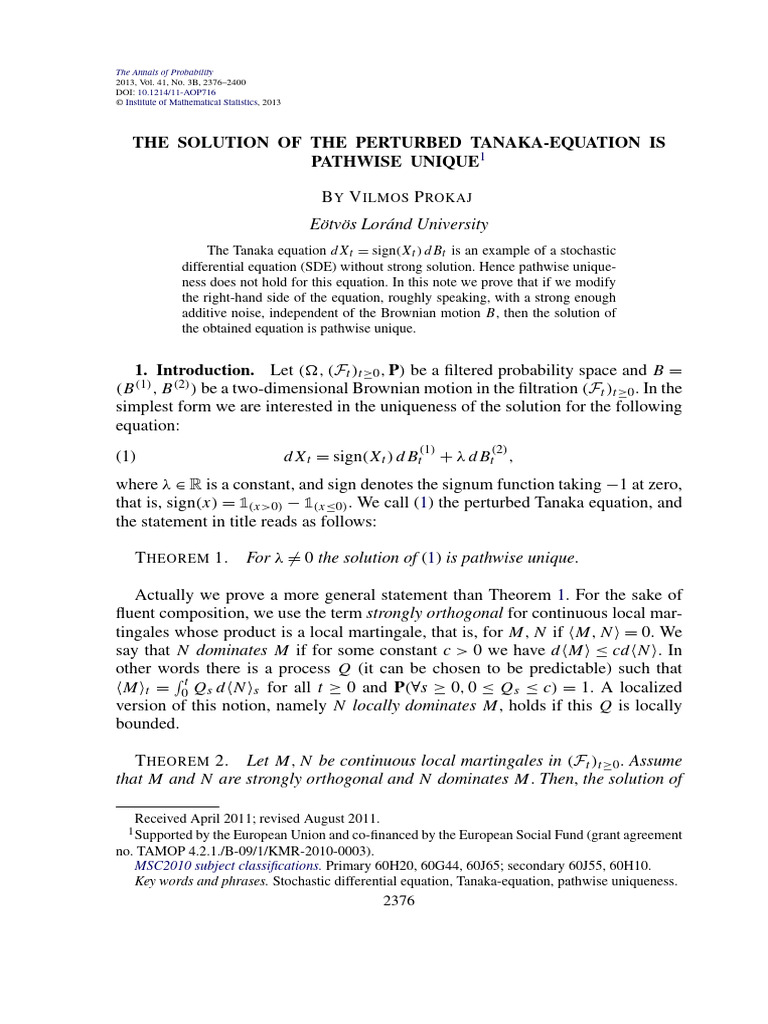 tanaka equation | PDF
