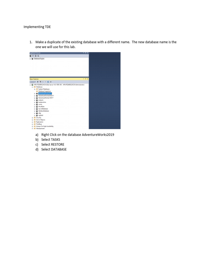 Implementing TDE | PDF
