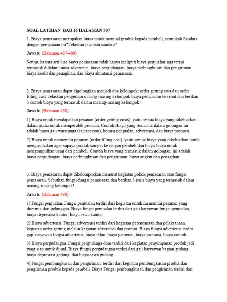 Soal Latihan Bab 16 Halaman 507 | PDF