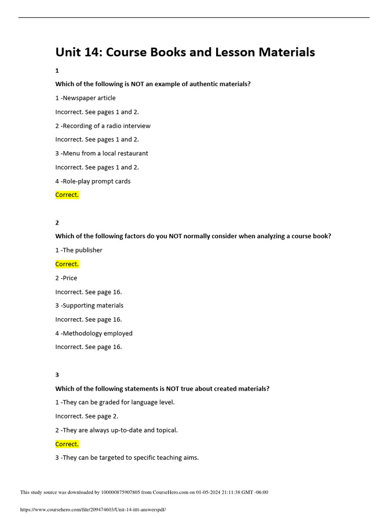 Unit 14 Ittt Answers PDF | PDF | Lesson Plan | Human Communication