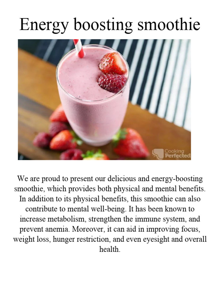 Energy-Boosting Smoothie Recipe | PDF