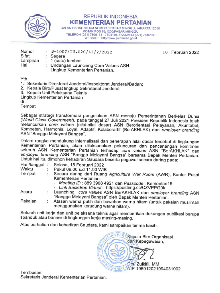 Und Unker Dan ASN - Launching BerAKHLAK | PDF