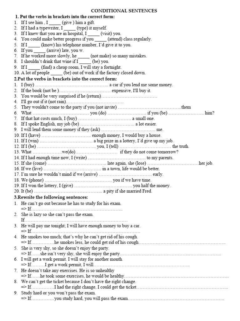 Conditional Sentences | PDF | Language Arts & Discipline