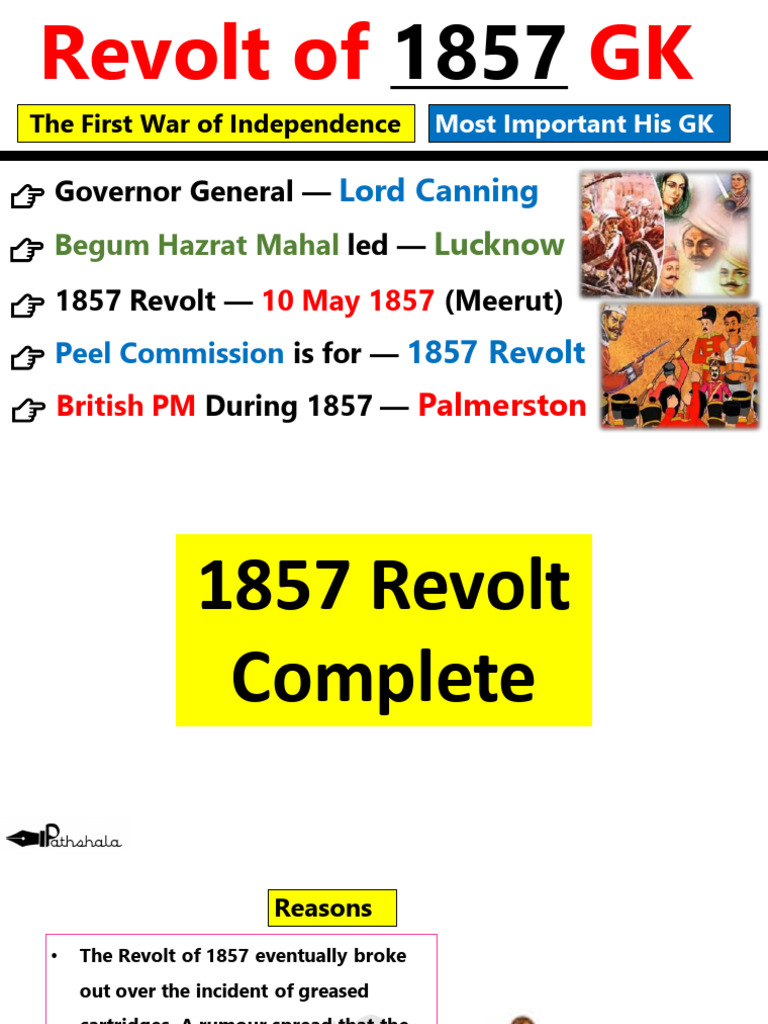 Revolt of 1857: Key Facts & Leaders | PDF | Politics | History