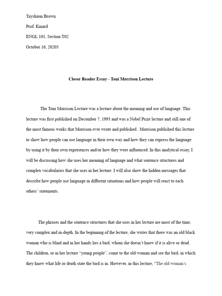 Close Reader Essay | PDF