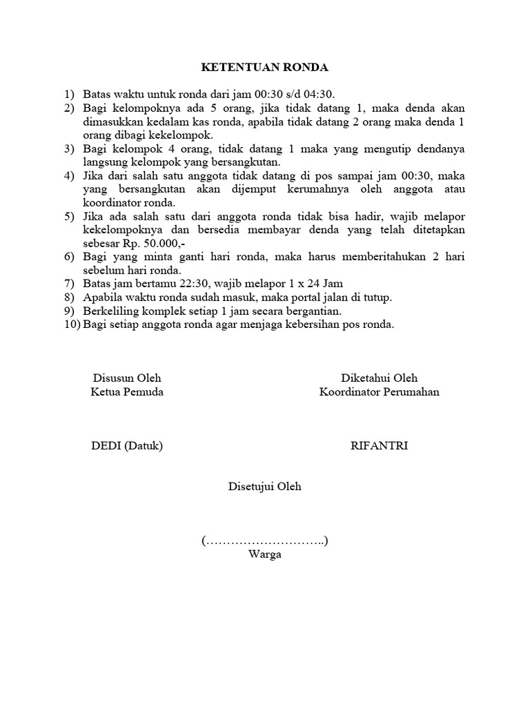 Ketentuan Ronda | PDF