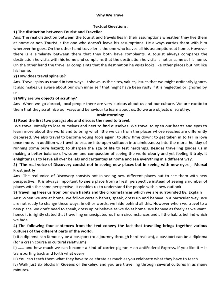 Why We Travel | PDF
