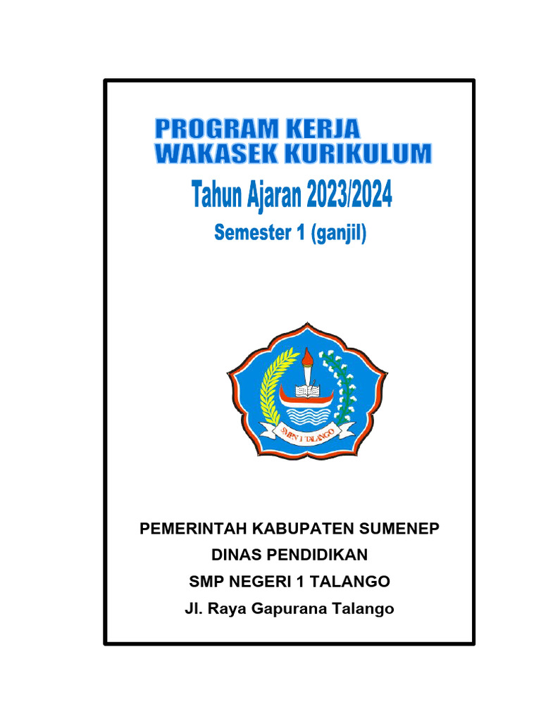 Program Kerja Kurikulum 2022-2024 | PDF