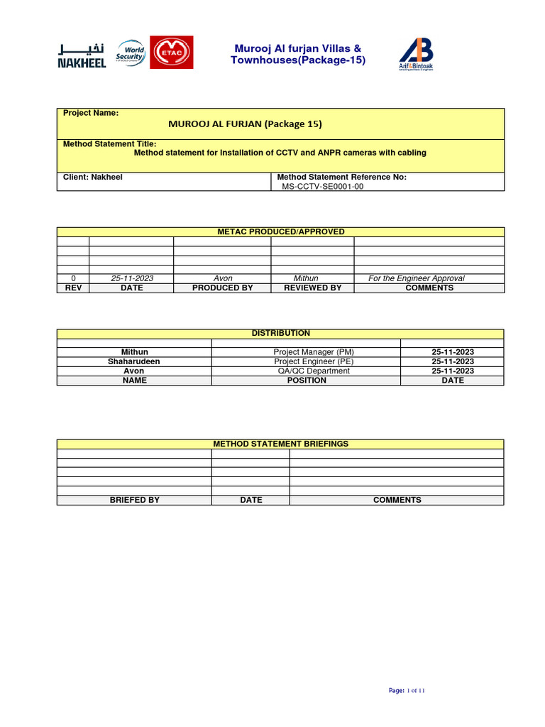 CCTV and ANPR Installation Method Statement | PDF | Home & Garden | Computers