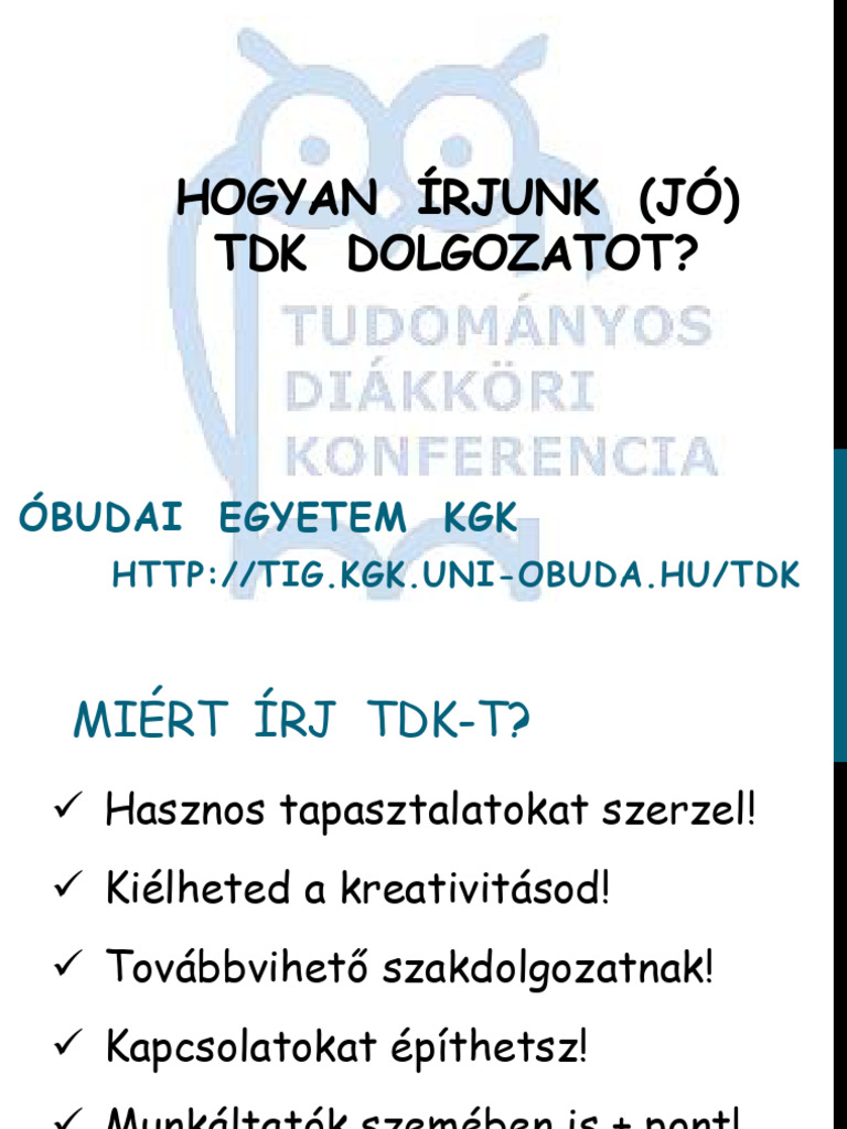Hogyan Írjunk (Jó) TDK Dolgozatot | PDF Hogyan Írjunk (Jó) TDK Dolgozatot | PDF