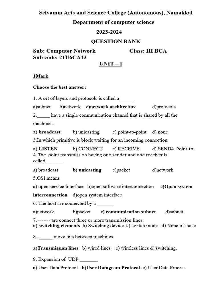 Computer Network QB | PDF