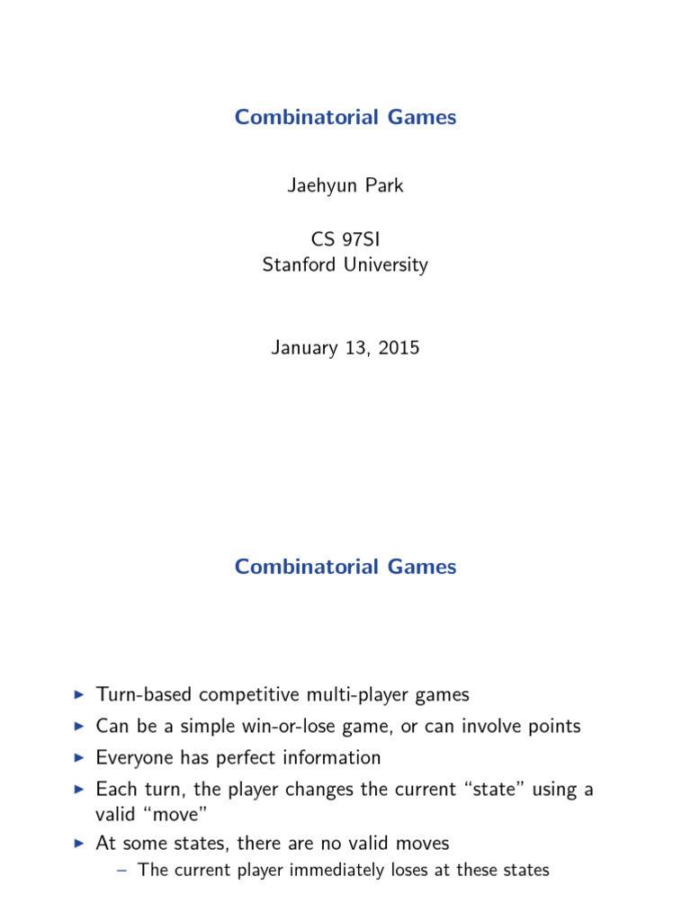 05 Combinatorial Games | PDF
