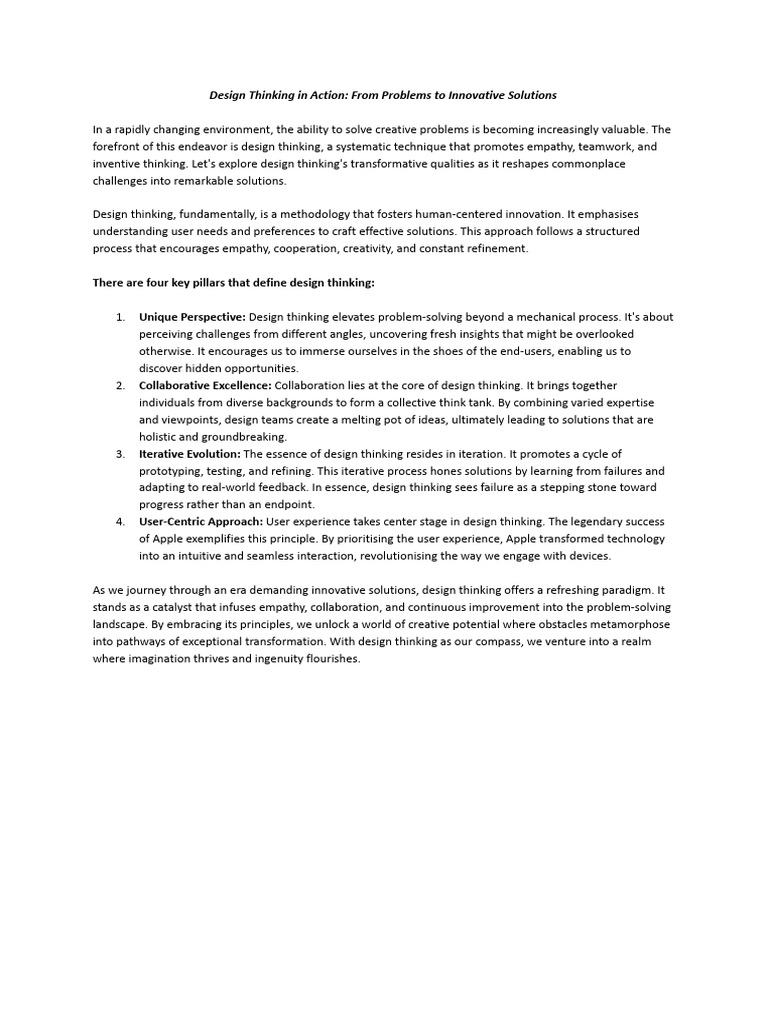 Design Thinking in Action | PDF | Business | Art