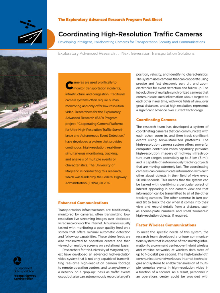 Coordinating High-Resolution Traffic Cameras | PDF | Image Resolution | Camera