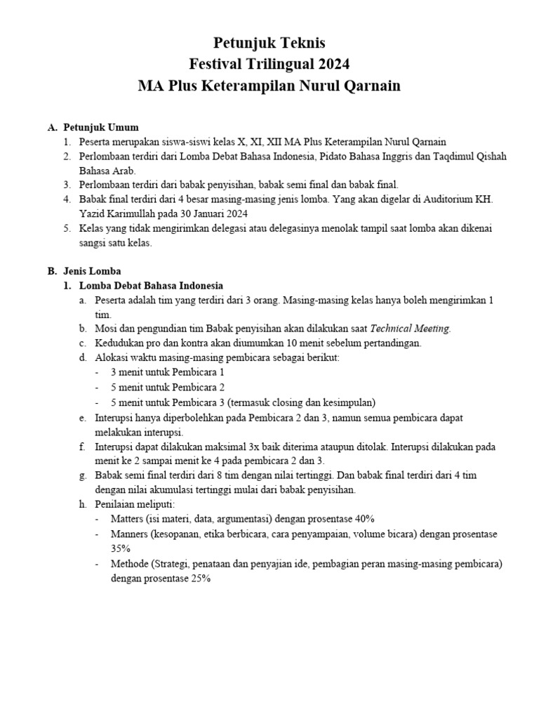 Petunjuk Teknis | PDF