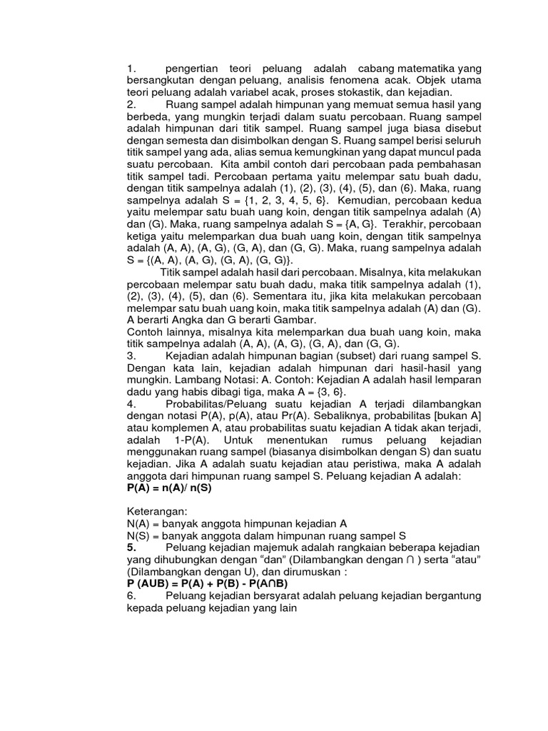 Resume Peluang - ProbStat | PDF | Dewasa Muda