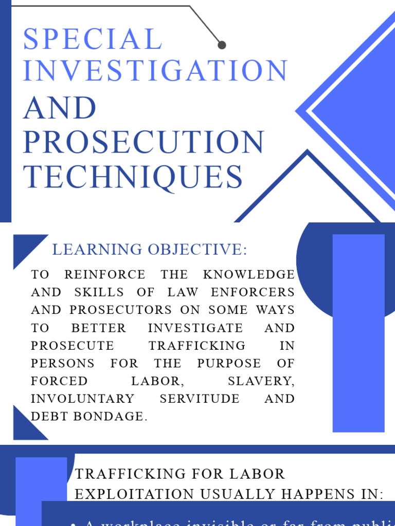 Special Investigations and Prosecution Techniques | PDF