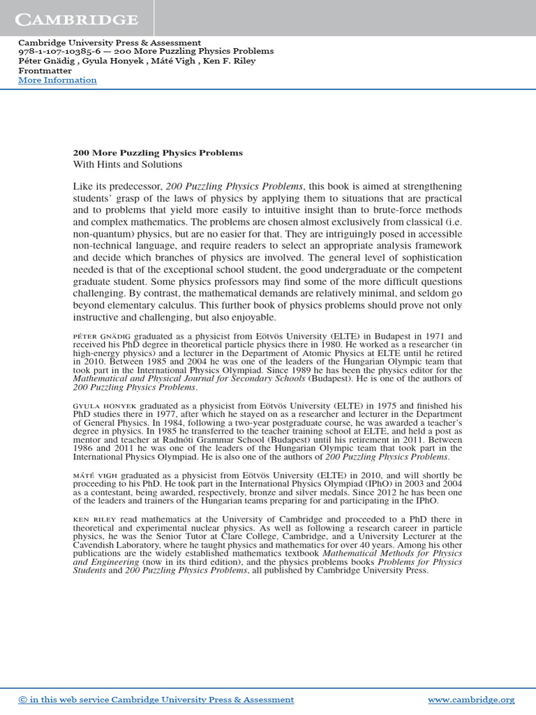 Frontmatter | PDF | Physics | Mathematics