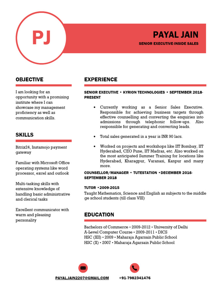 Payal Jain CV | PDF