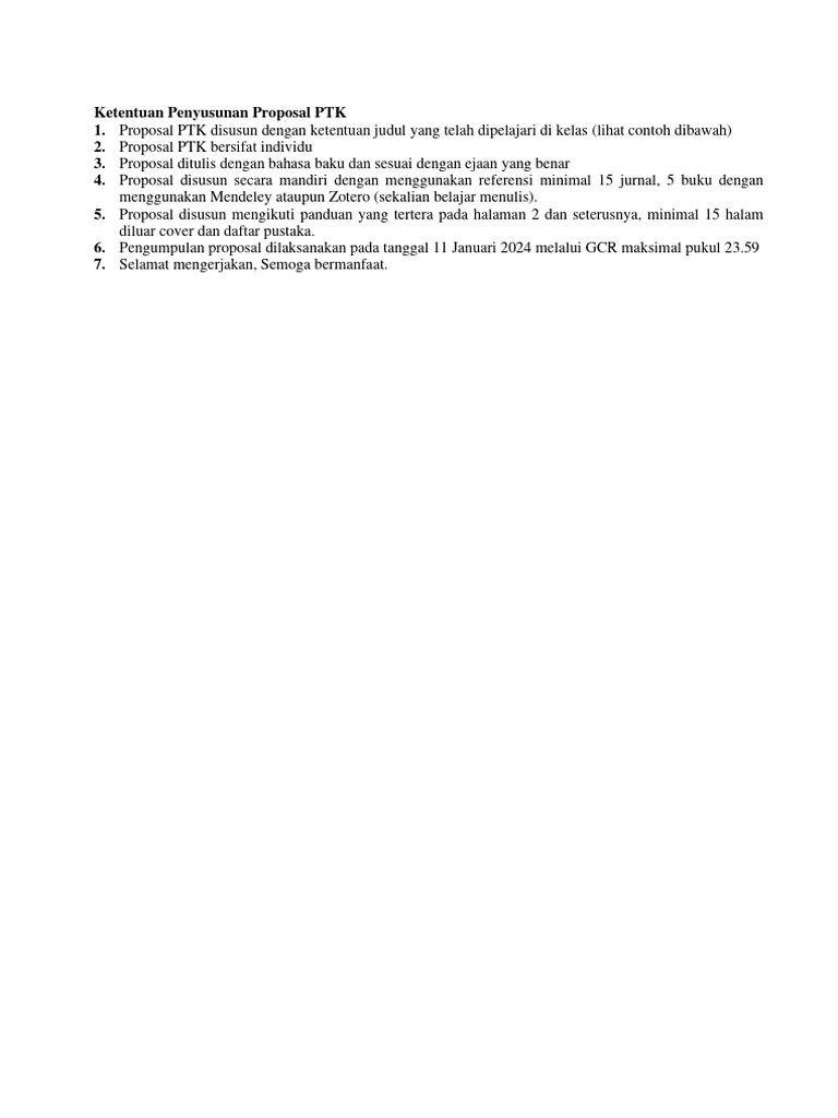 Ketentuan Penyusunan Proposal PTK | PDF Ketentuan Penyusunan Proposal PTK | PDF