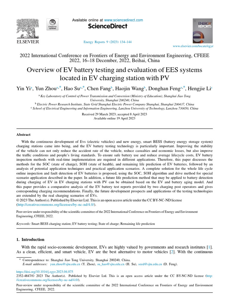 Overview of EV Battery Testing and Evaluation of EES Systems | Download ...