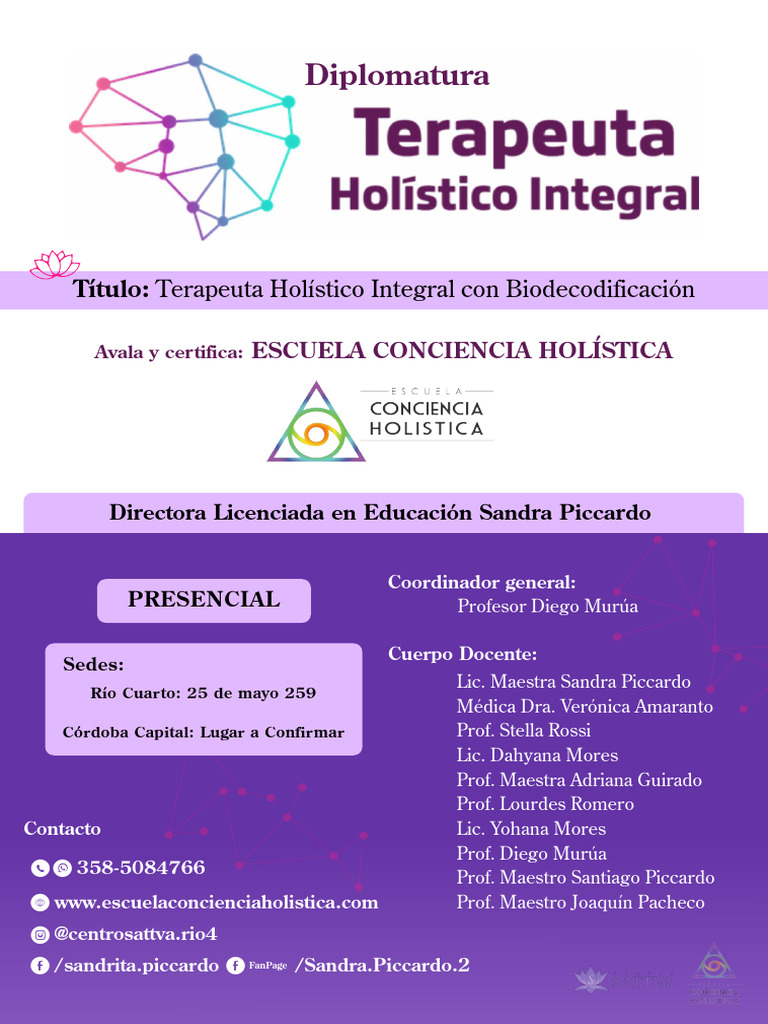 Terapeuta Holistico Programa 2023 | PDF