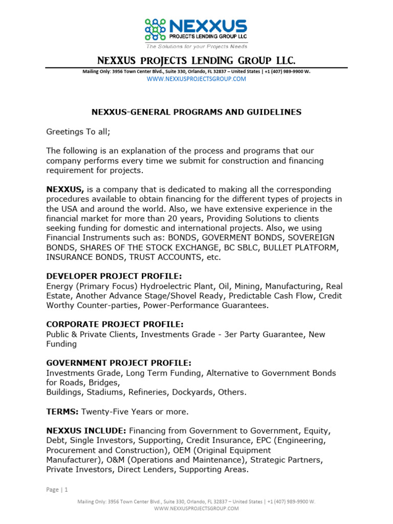 Nexxus-General Programs and Guidelines | PDF