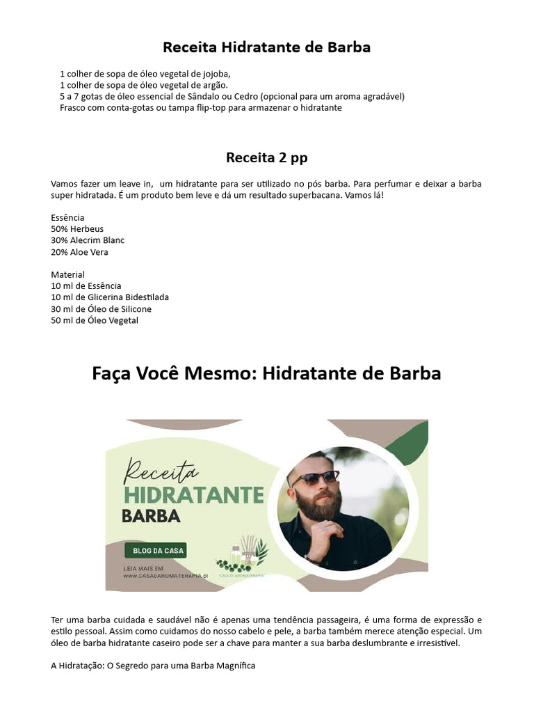 Receita Hidratante de Barba | PDF