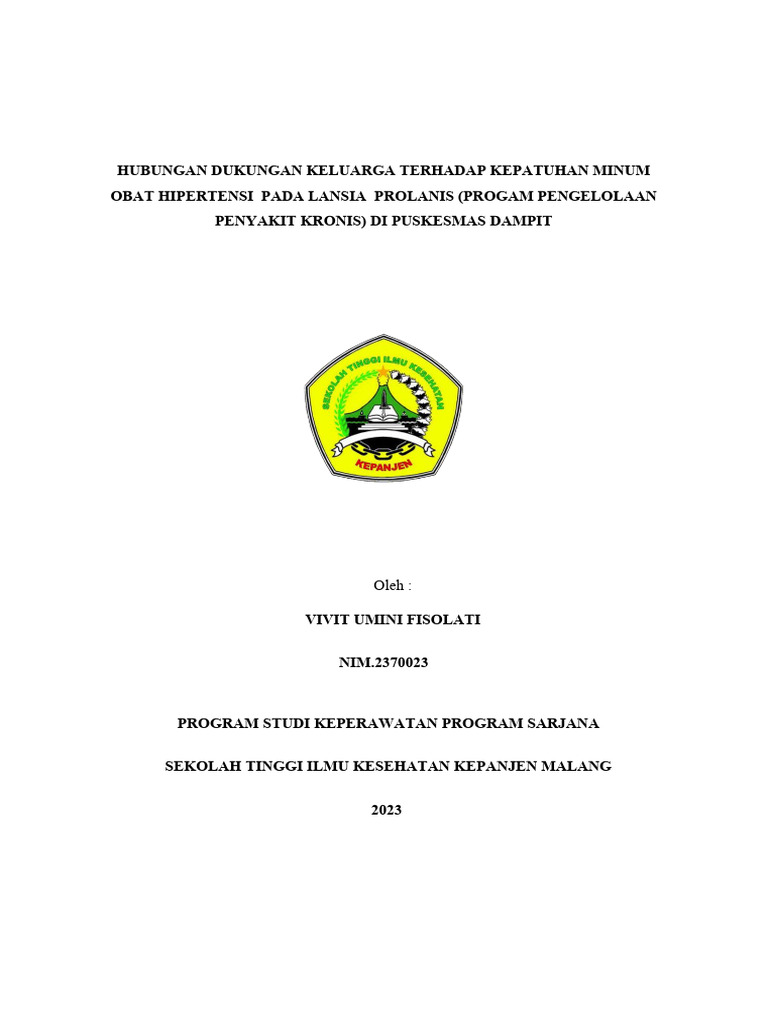 Dukungan Keluarga dan Kepatuhan Obat Lansia | PDF | Pengembangan Diri ...