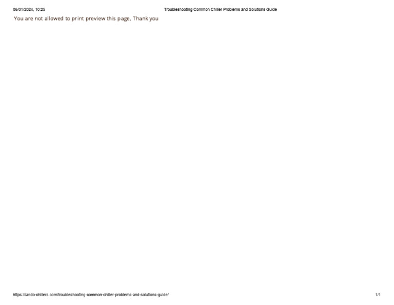 Troubleshooting Common Chiller Problems and Solutions Guide | PDF