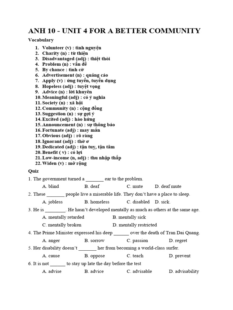 4.1 LUYỆN TẬP 1-Unit 4 (HS) | PDF