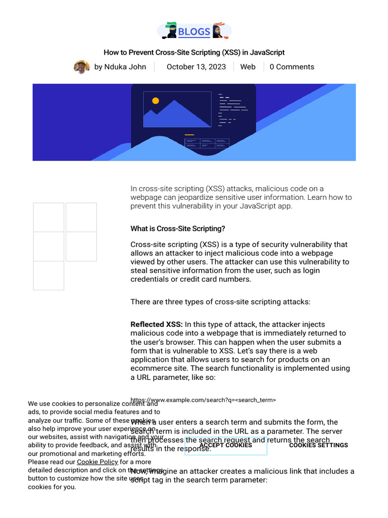 How To Prevent Cross Site Scripting Xss In Javascript Pdf 4236