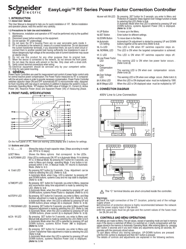 Varlogic RT12 User Manual Overview | PDF