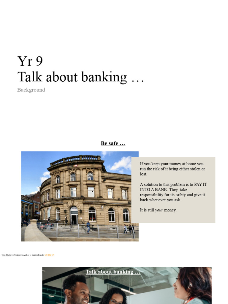 All about banking for Grades 9, 10 and 11 and KS4 students | PDF