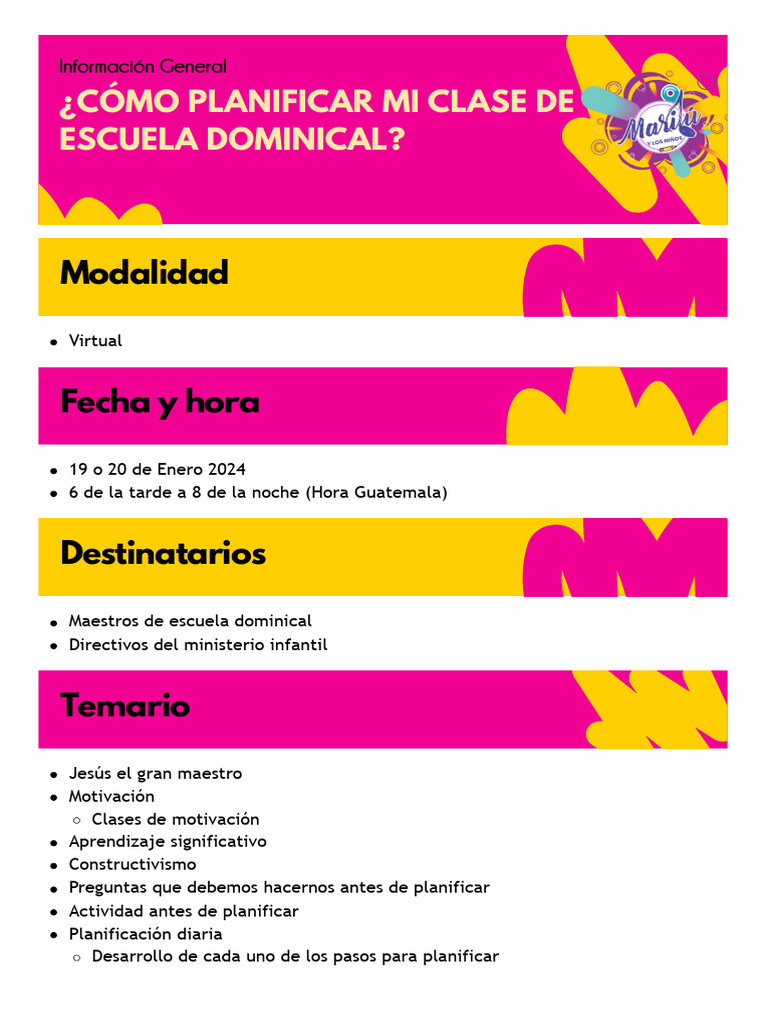 Informaci N Capacitaci N Maestros de Escuela Dominical C Mo Planificar La Escuela Dominical H ...