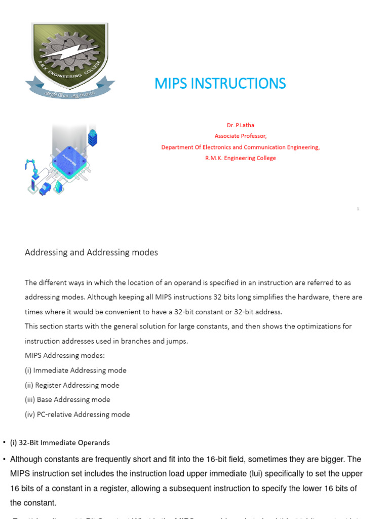 MIPS Addressing Modes Explained | PDF | Teaching Methods & Materials ...