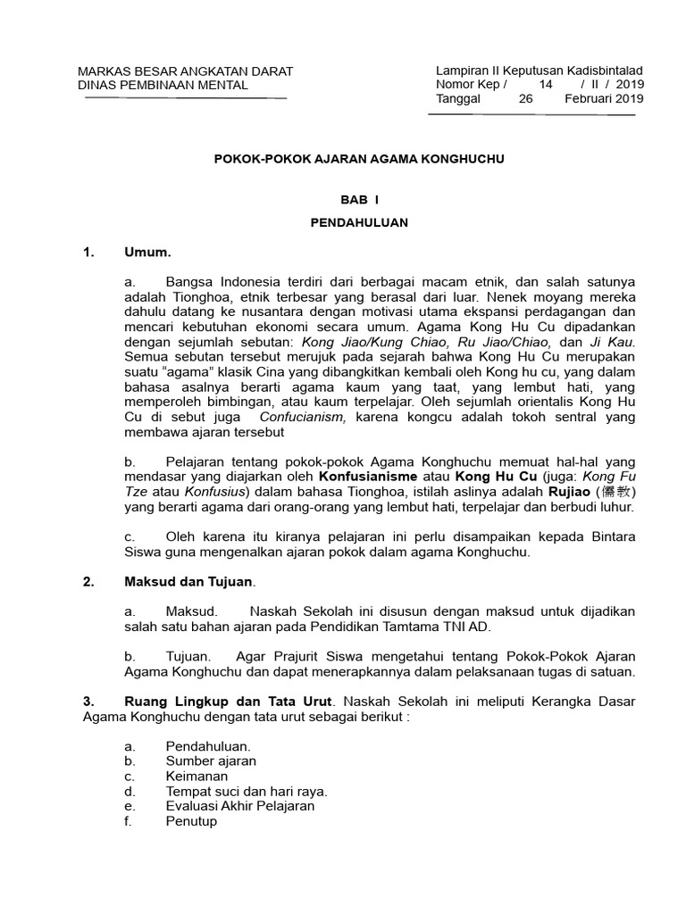 Ajaran Utama Agama Konghuchu | PDF